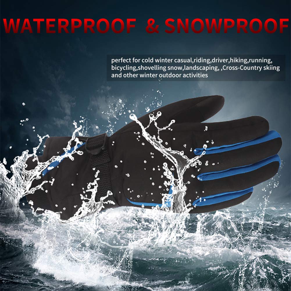 DDBO Ski Gloves Men and Women Winter Touch Screen Gloves Windproof Waterproof Outdoor Snow Warm Gloves