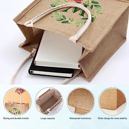 JIAWEI Custom Burlap Bag Jute Burlap Tote Bags, Present Bag with Handles,Reusable Beach Bag Custom Twelve Constellations