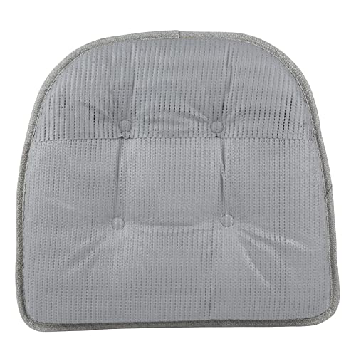 Klear Vu Omega Non-Slip Universal Chair Cushions for Dining Room, Kitchen and Office Use, U-Shaped Skid-Proof Seat Pad, 15x16 Inches, 4 Pack, 06 Gray