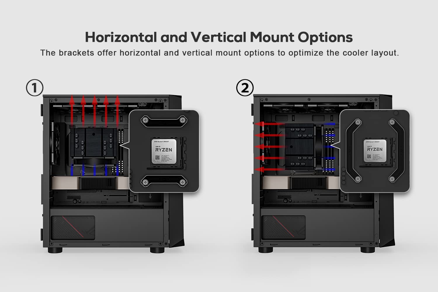ID-COOLING KIT-XT-AMD-HV AMD Bracket for SE-226/ SE-224/ IS-47-XT/SE-207 Horizontal and Vertical Mount Options
