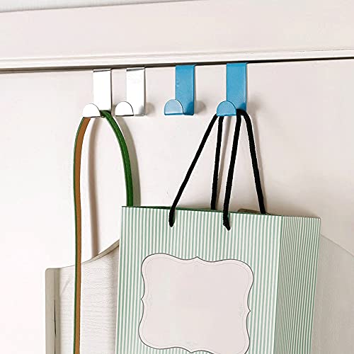 GOOFFY Door Metal Hooks for Hanging 5 Pieces Stainless Steel Over Door Clothes Hooks Kitchen Cabinet Door Rack Hanger