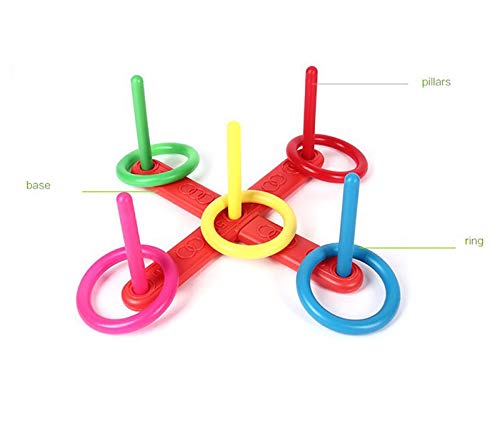 Toxz Child's Hoop Ring Toss Plastic Ring Toss Quoits Garden Throwing Game Pool Toy Outdoor Fun Set,Safety Material