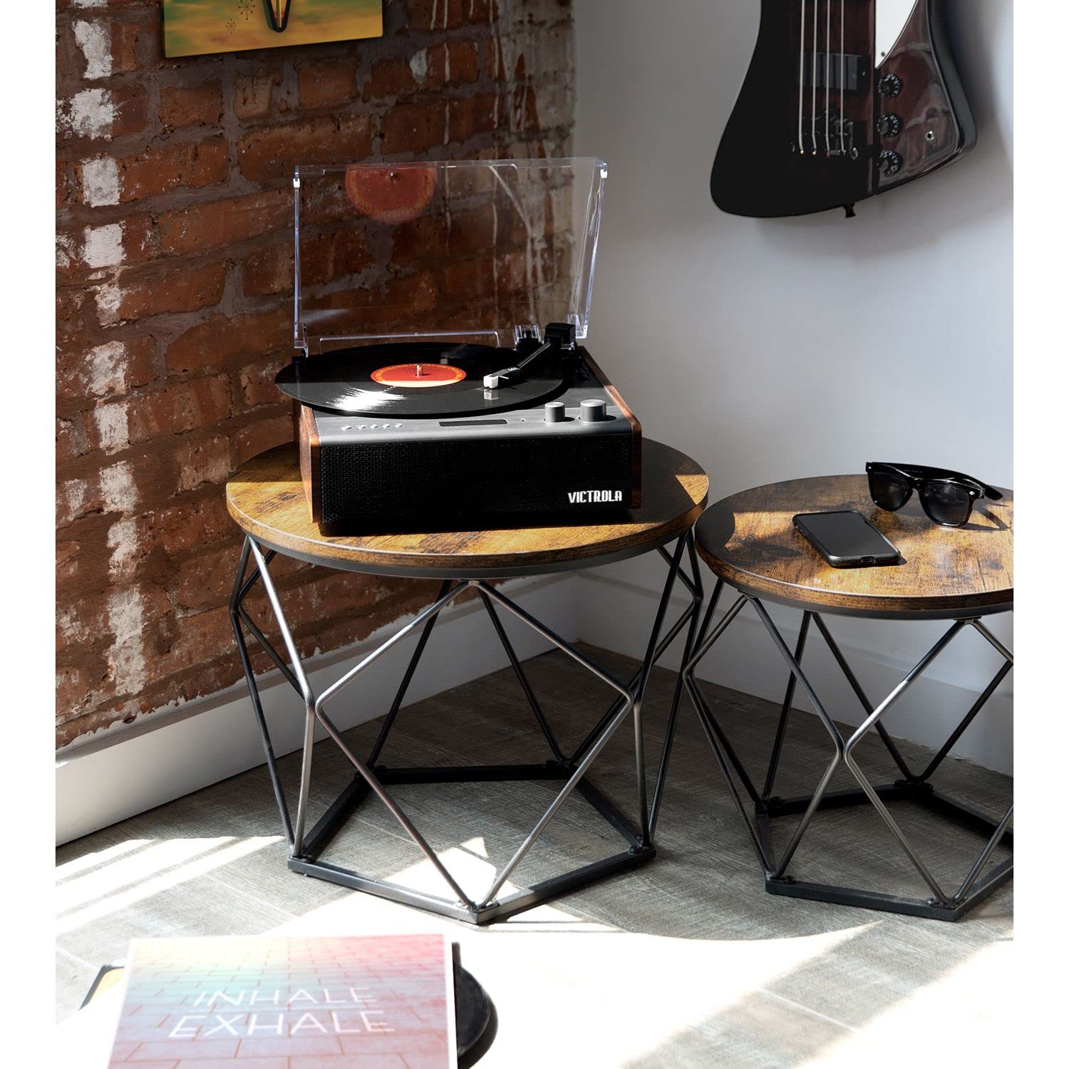 Victrola Eastwood Signature 3-Speed Bluetooth Turntable with Built-in Speakers and Dust Cover | Upgraded Turntable Audio Sound | Espresso (VTA-73-ESP)
