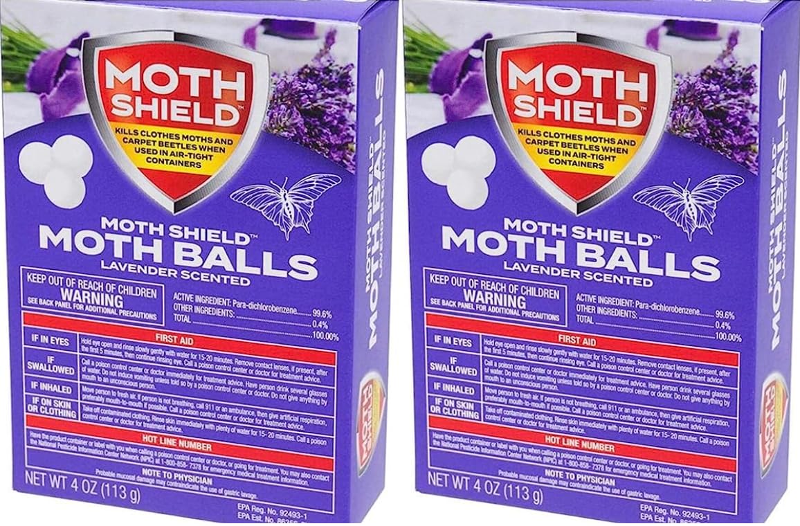 Moth Balls for Rodents Carpet Beetles - Pantry Moth Traps - Kills Clothes Moth Repellent Closet Clothes Protector Indoor - Lavender 2pack