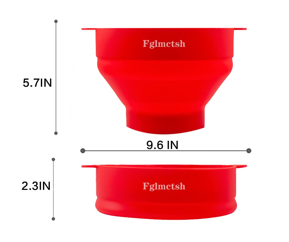 Fglmctsh The Original Microwave Popcorn Popper, Silicone Popcorn Maker Collapsible Bowl BPA -Free, Hot Air Popcorn Maker, No Oil Required,Red an Blue