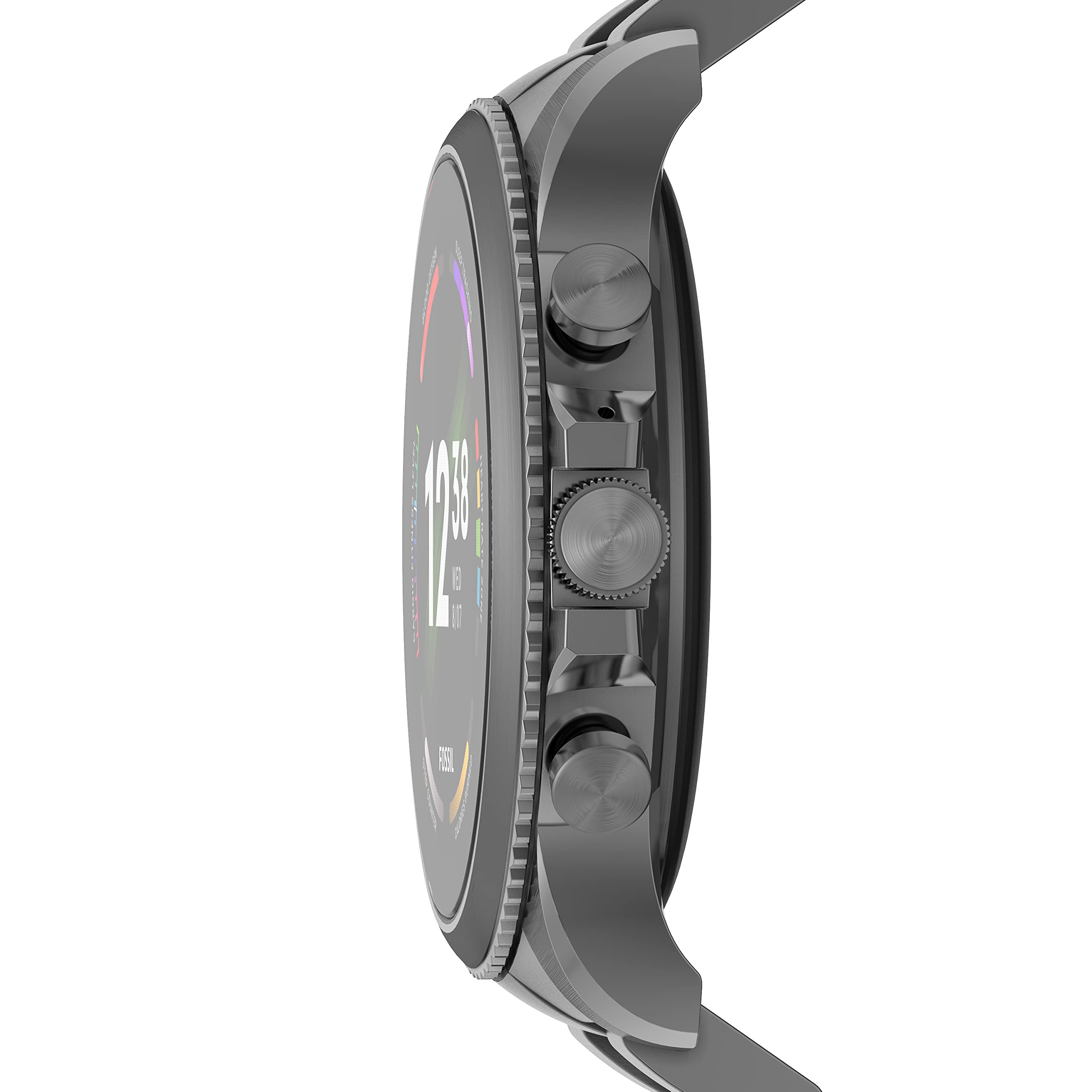 Fossil Men's Gen 6 44mm Stainless Steel Touchscreen Smart Watch, Color: Smoke (Model: FTW4059V) (Renewed)