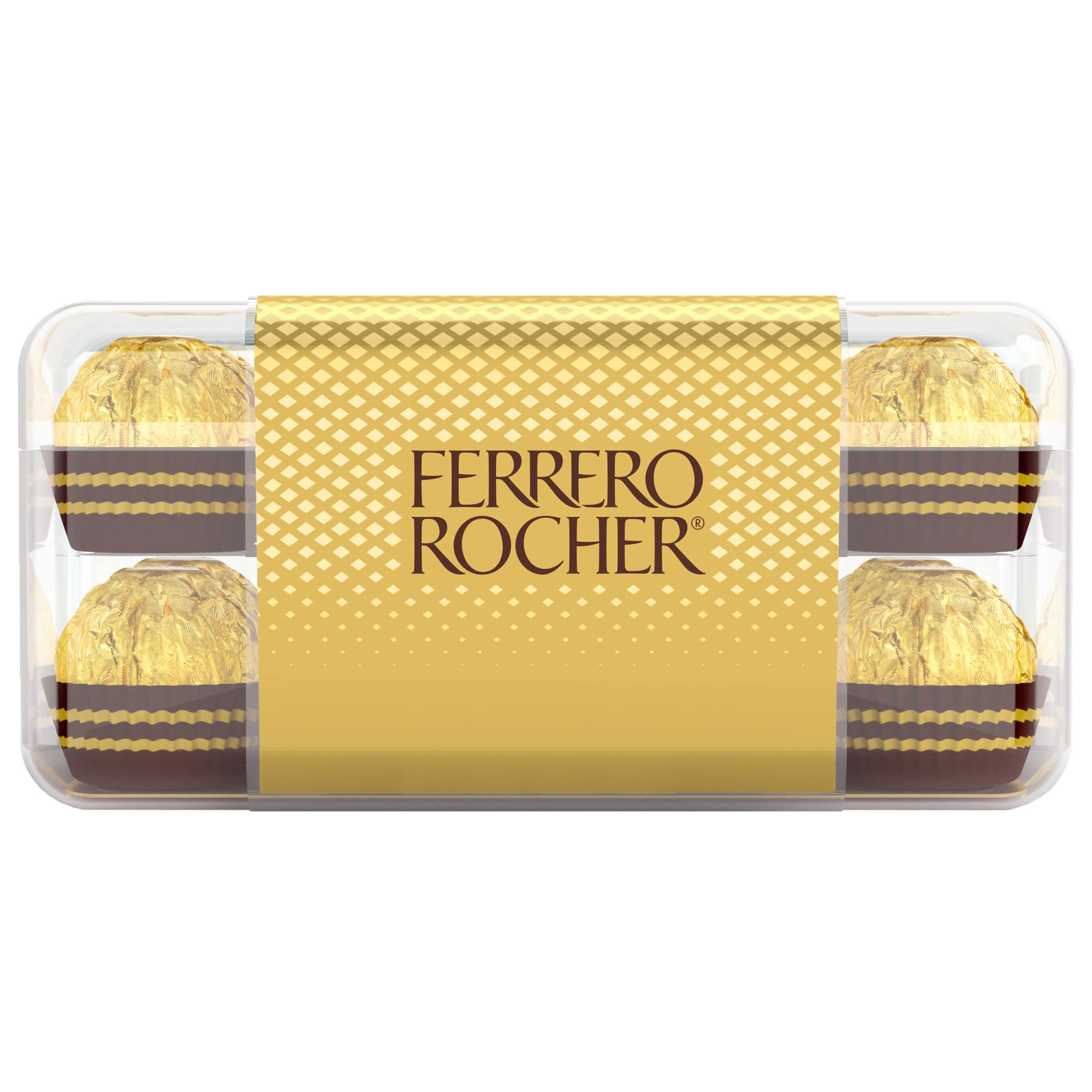 Ferrero Rocher, 16 Count, Premium Gourmet Milk Chocolate Hazelnut, Individually Wrapped Candy for Gifting, Mother's Day Gift, 7 oz