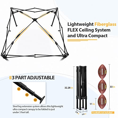 EAGLE PEAK Flex Ultra Compact 4x4 Pop-up Canopy, Sun Shelter, Changing Room, Portable Privacy Canopy Cabana for Pool, Fashion Photoshoots, or Camping, Black