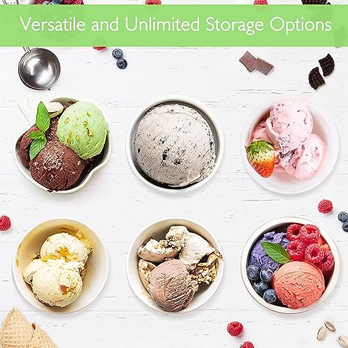 REMYS Creami Pints and Lids - 4 Pack, for Ninja Creami Ice Cream Maker Pints,24 OZ Pint Ice Cream Containers Reusable,Leaf-Proof Compatible NC500,NC501 Series Ice Cream Maker