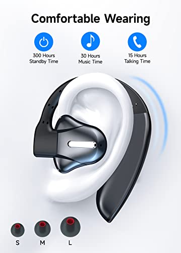 MANKIW Bluetooth Headset with Built-in Three Mic Bluetooth Earpiece V5.3 Hands-Free Wireless Earphones for Driving/Business/Office, Compatible for iOS/Android Cellphone(Black)