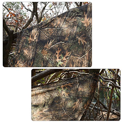 Waxaya Camo Burlap Cradle Mesh Camouflage Netting Cover for Hunting Blinds Sunshade Decoration(59" x 6.5' = 1.5m x 2m, Maple Leaf Super 2)