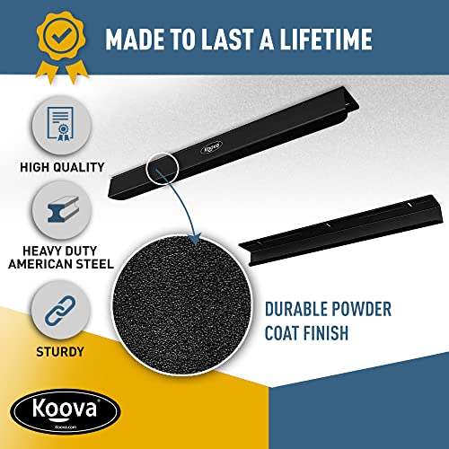 Koova Overhead Bin Rack for Four Bins | Overhead Garage Storage Rack to Mount on Ceiling with Adjustable Width | Supports Most Black and Yellow Storage Bins |4 Sets