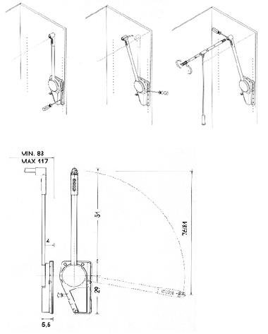 Wood Technology SuperLift Pull Down Closet Rod System, Grey, with Side-Mounted Multi-position Tensioners for Wardrobe Storage