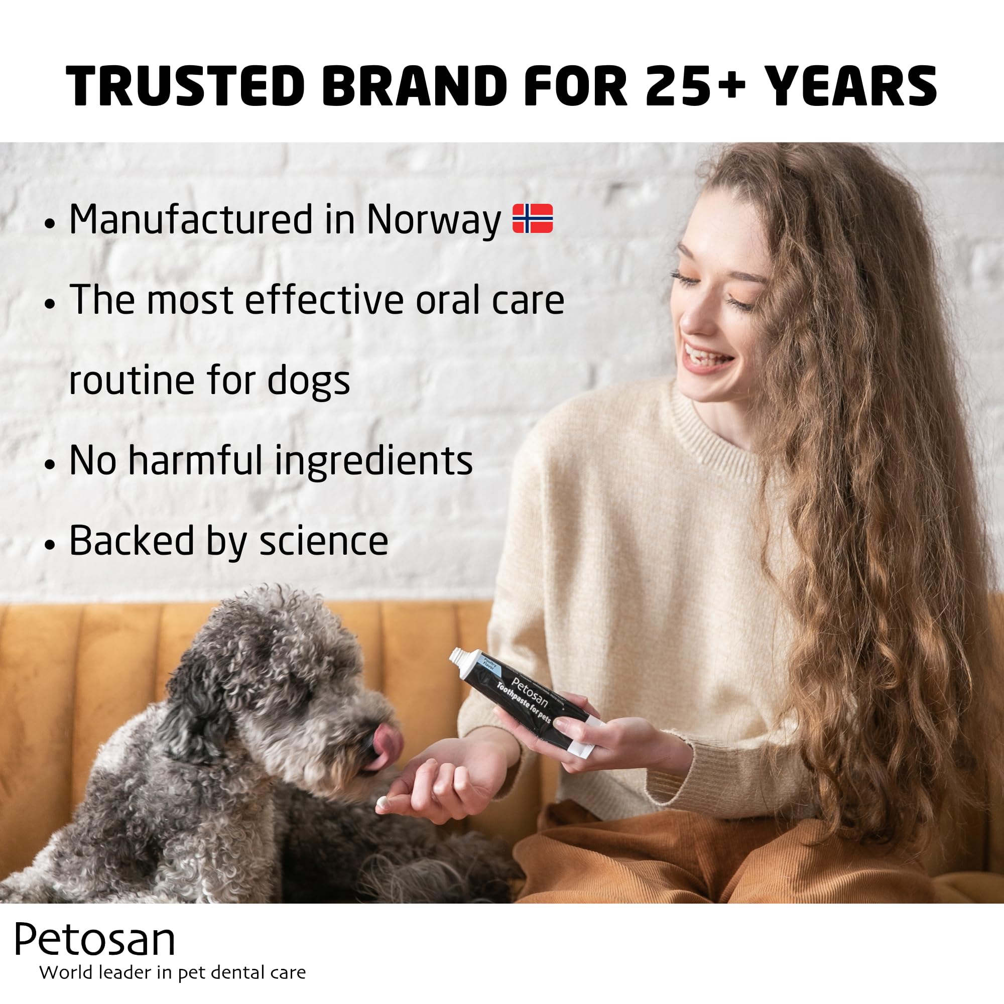 Petosan Complete Dental Kit for Dogs with Toothbrush, Toothpaste and Microfiber Cleaner, for Small Dogs Up to 14 lbs