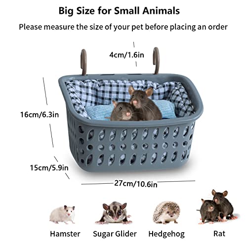 JWShang 2 Rat Hammock for Cage Chew Proof, Rat Warm Bed, Small Animal Hanging Hammock, Rat Cage Accessories for Small Animals Rat, Mouse, Guinea Pig, Chinchilla, Sugar Glider, Ferret (Large)