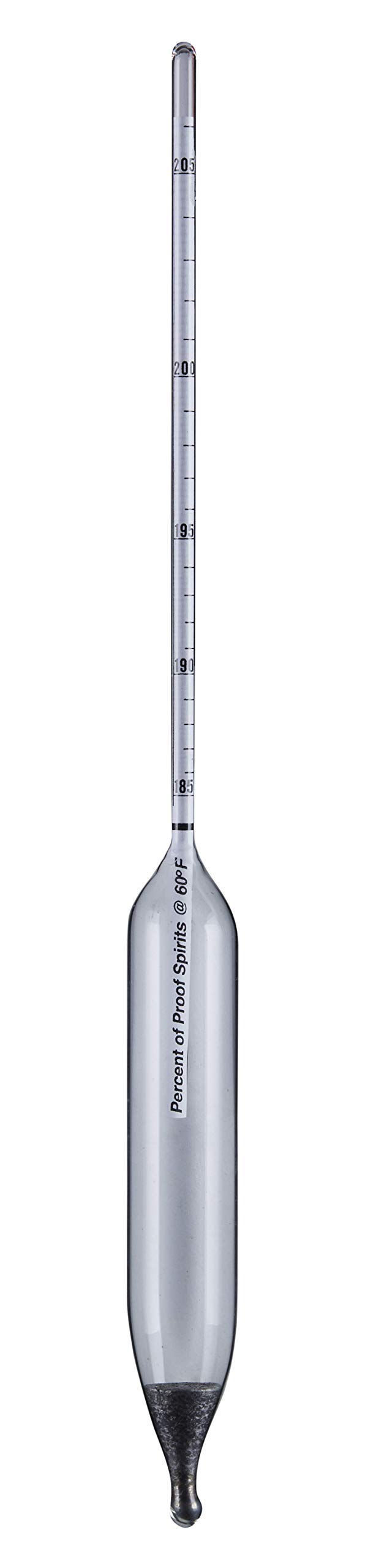 Precision Proof Hydrometer 185/206% X 0.2% IRS Series R with NIST Traceable Certificate Made in USA