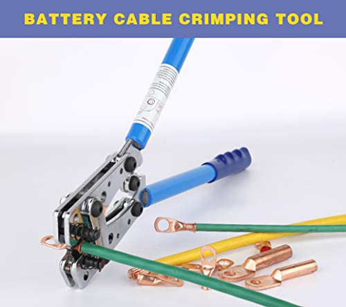 haisstronica Battery Cable Lug Crimping Tools-Wire Crimper Tool,AWG 10 8 6 4 2 1 Battery Terminal Crimper for Heavy Duty Wire Lugs,Battery Terminal,Copper Lugs Terminals