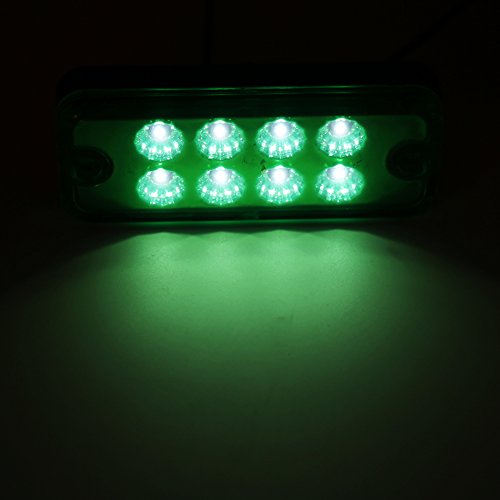 KIMISS Indicator Light Perfectly Sealed Waterproof Surface Mount LED Sign Light 6pcs 8 LED Clearance Side Marker Light Indicator Lamp Truck Trailer Lorry (green)
