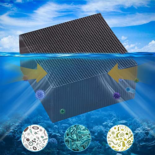 Mekek Activated Carbon Aquarium Filter, Fish Tank Cleaner Cube Honeycomb Structure Charcoal Deodorant Water Purifier, Aquarium Water Purifier Cube for Fish Tank, Ponds Small 10x10x5cm