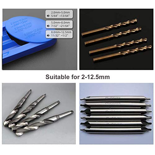 Drill Bit Sharpener Portable Diamond Drill Bit Sharpening Tool for Grinding Iron Drills Width Range 2-12.5mm(2 Pack)