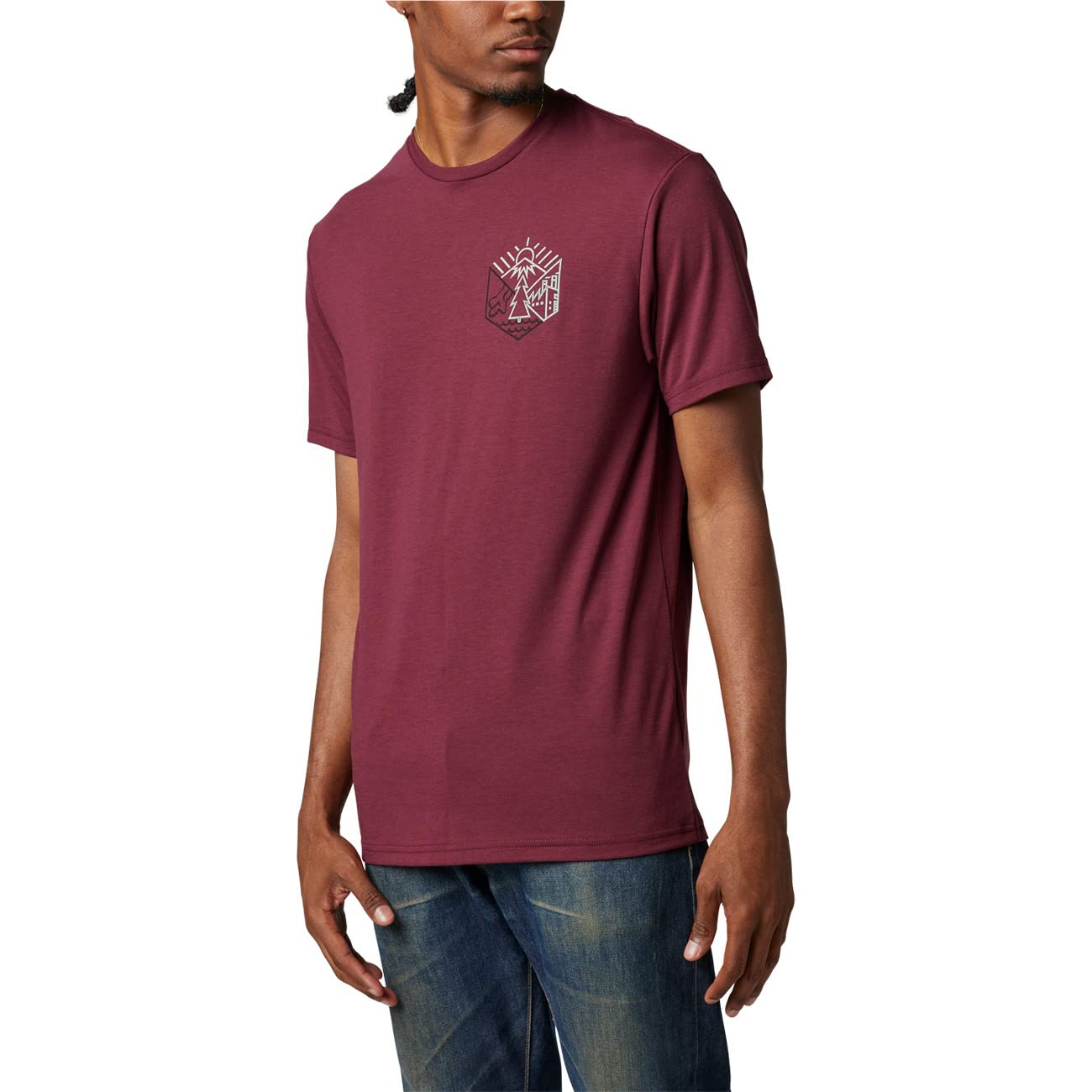 Fox Racing Caveaut Dri-Release Mens Short Sleeve T-Shirt Dark Maroon LG