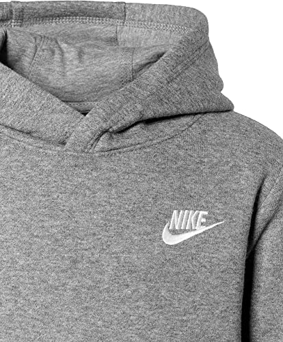 Nike Boy's Club Fleece Pullover Hoodie (Little Kids) Carbon Heather 4 Little Kids