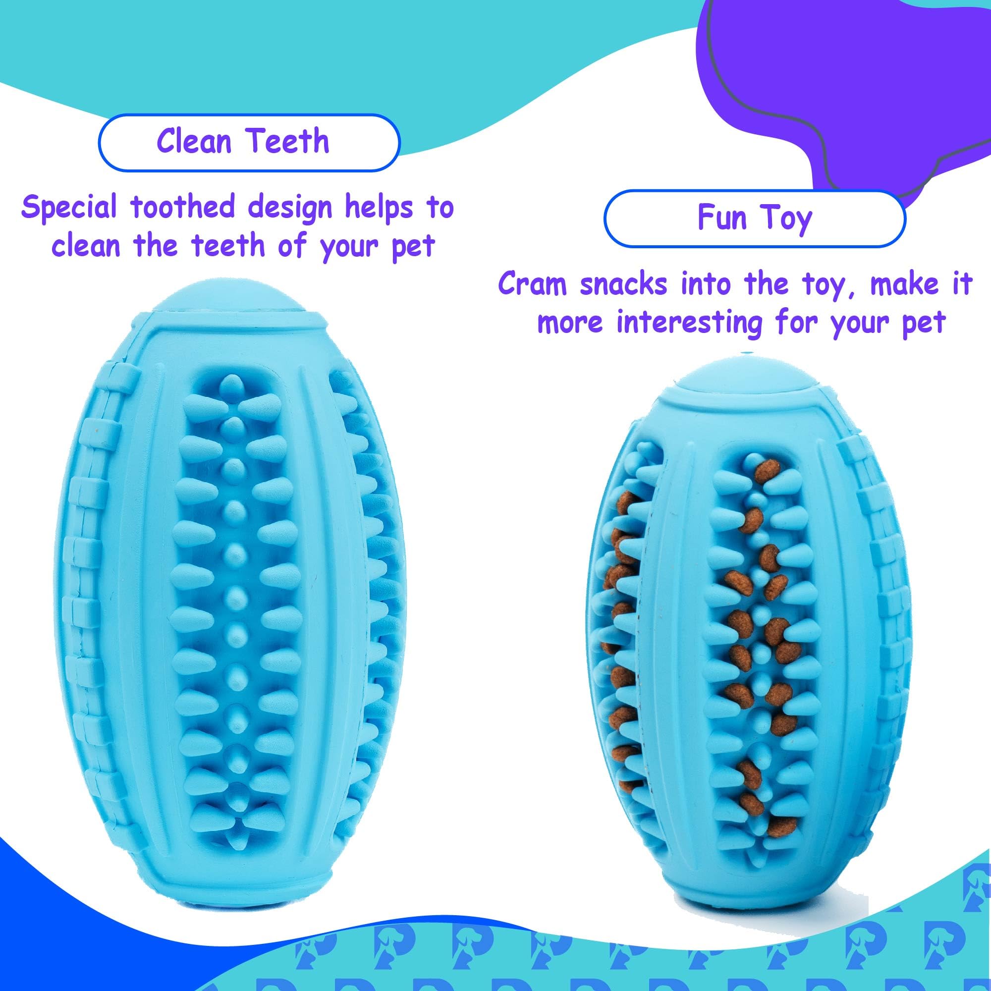 PETSPLICITY Dog Chew Toy for Aggressive Chewers Durable, Safe, and Interactive Treat Dispensing Ball Toy - Tough, Long-Lasting Rubber Chew Toys for Large and Medium Breeds - Teeth Cleaning, Non-Toxic