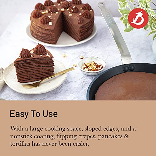 De Buyer CHOC Nonstick Crepe & Tortilla Pan - 10.25” - Ideal for Making & Reheating Crepes, Tortillas & Pancakes - 5-Layer PTFE Coating - Made in France