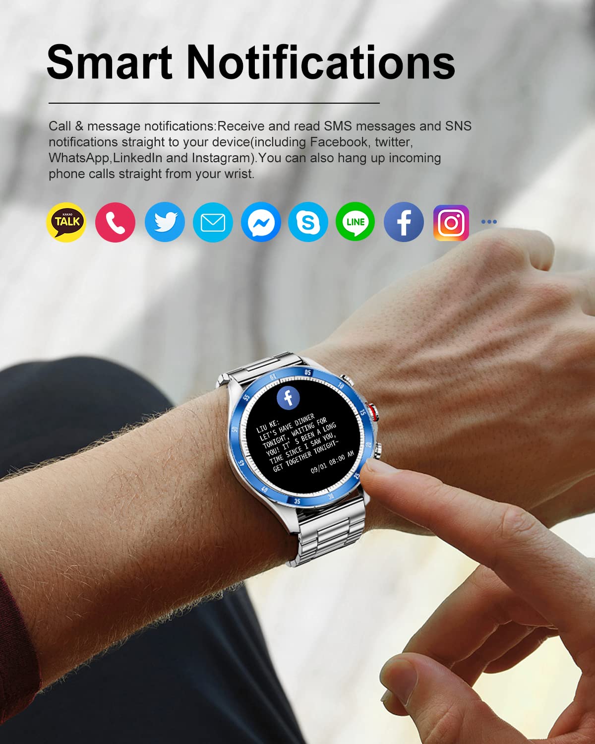 FOXBOX Smart Watch for Men(Answer/Dial),1.32" Touch Screen Fitness Tracker with 20 Sport Modes Blood Pressure/Heart Rate Tracker Compatible Android and iOS IP67 Waterproof Blue Men Smart Watches