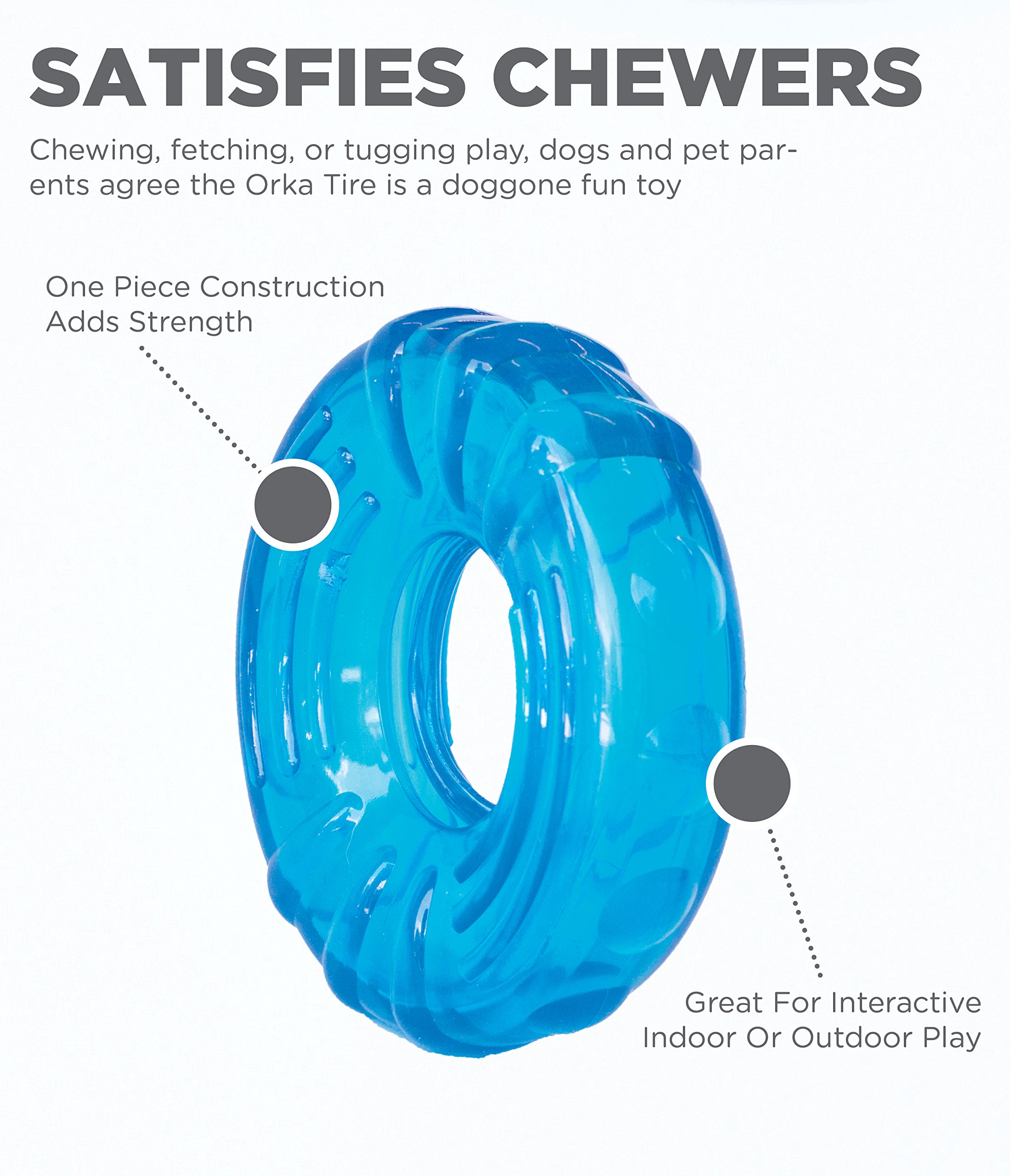 Petstages Orka Tire Royal Blue Treat-Dispensing Dog Chew Toy