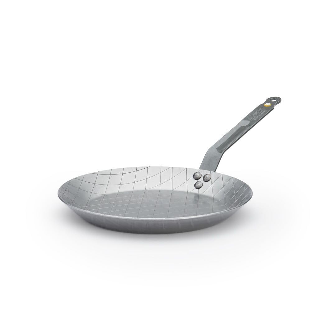 de Buyer MINERAL B Carbon Steel Steak Pan - 11ā - Ideal for Searing & Browning Meat - Naturally Nonstick - Made in France