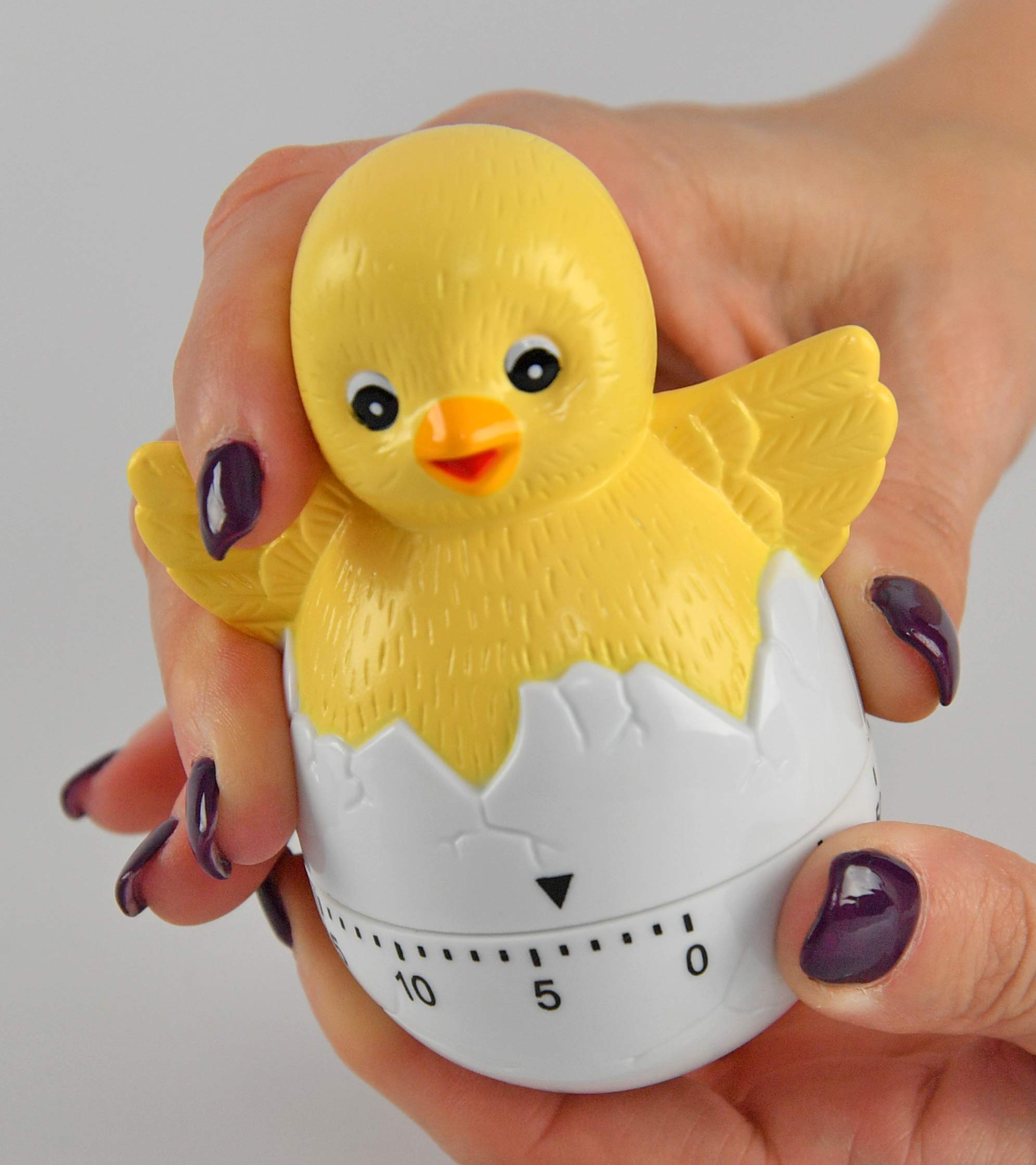 HOME-X Chick Timer, Cute Kitchen Home Decor, Useful Kitchen Gadgets, Animal Timers Mechanical Kitchen Cooking Timer Clock Loud Alarm Counters-Student Timer- 55 Minutes-3 3/4" L x 3"D