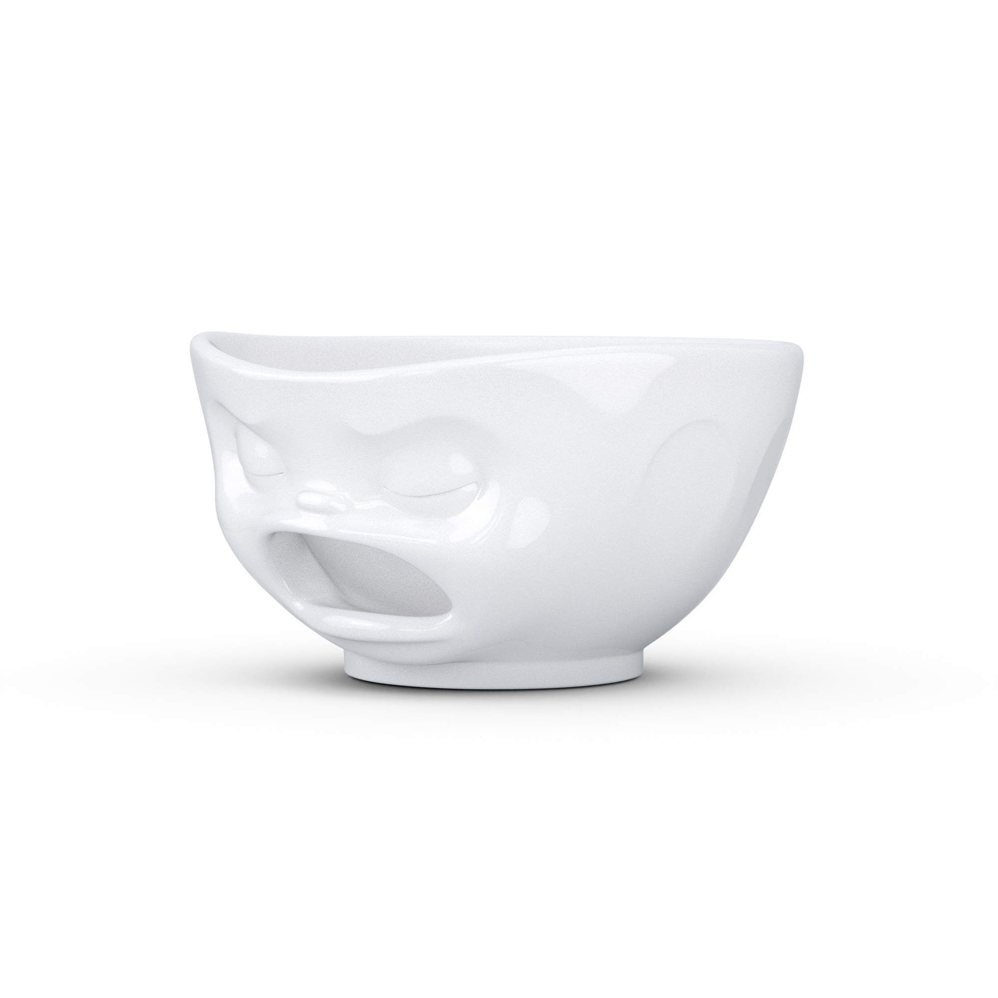 FIFTYEIGHT PRODUCTS TASSEN XL Porcelain Bowl, Barfing Face Edition, 33 oz. White (Single Bowl), Extra Large Bowl