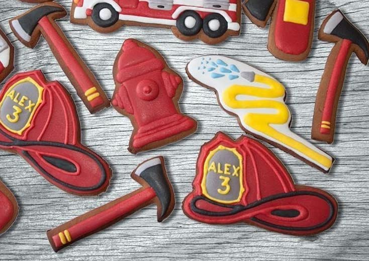 Fire Department Station Cookie Cutter 10 Piece Set from The Cookie Cutter Shop – Tin Plated Steel Cookie Cutters