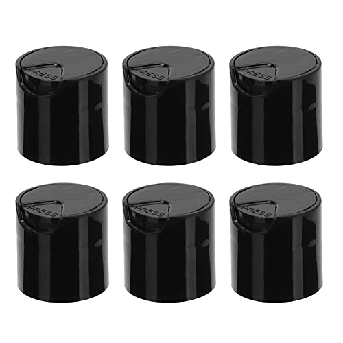 FOMIYES Makeup Water Bottle Cover 6pcs Disc Top Closure Black Press Caps Replacement Cap Dispensing Press Cap Bottle Closure for Squeeze Bottles Shampoo Bottle Dispensing Cap