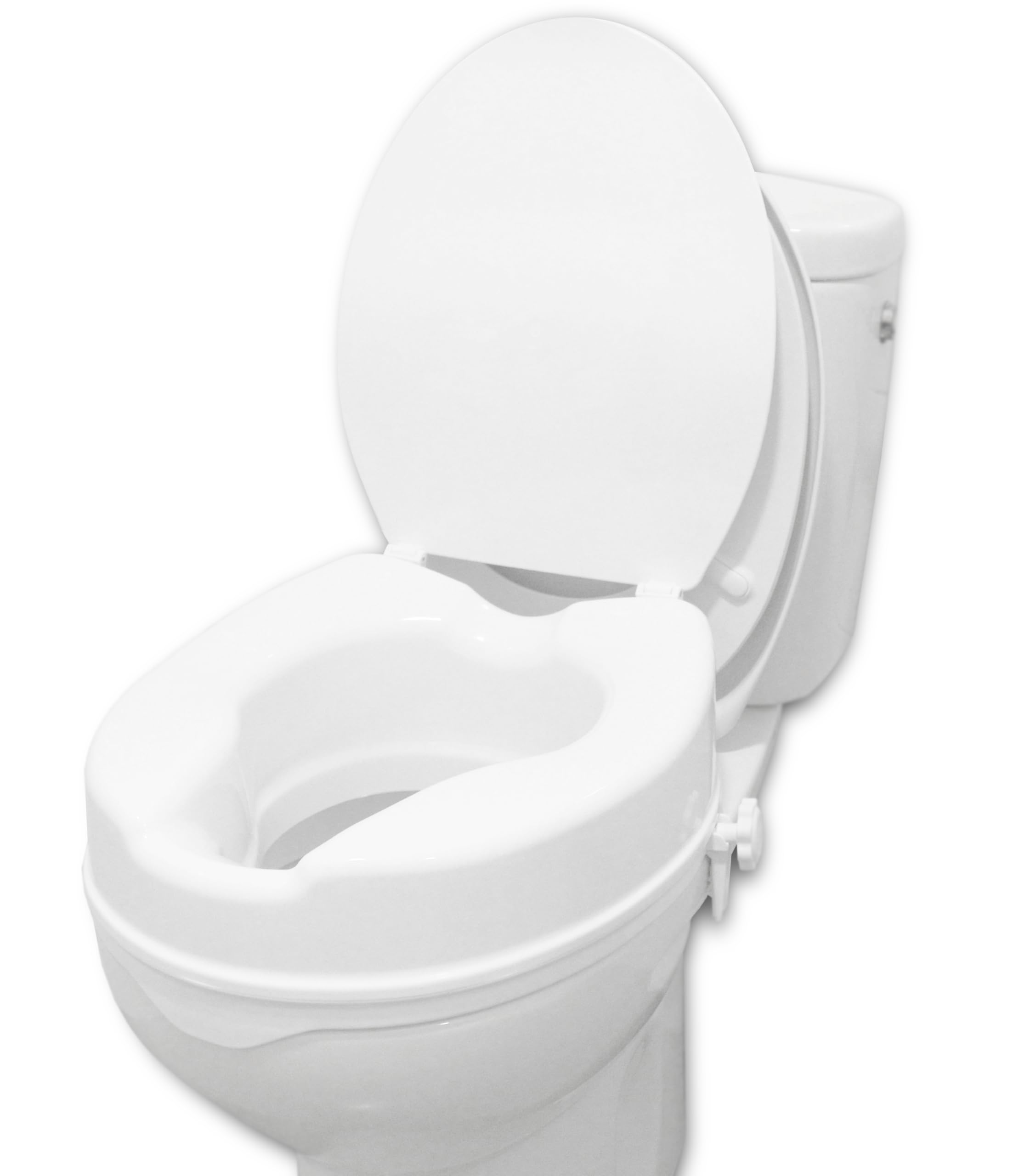 Pepe - Raised Toilet Seat for Seniors 4 inch, Toilet Seat Risers for Seniors, Raised Toilet Seat with Lid, Handicap Toilet Seat Riser, Elevated Toilet Seat for Elderly, High Toilet Seats for Seniors