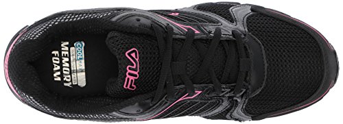 Fila Women's Memory Reckoning 8 Slip Resistant Steel Toe Running Shoe Sr St, Black/Black/KOPK, 8