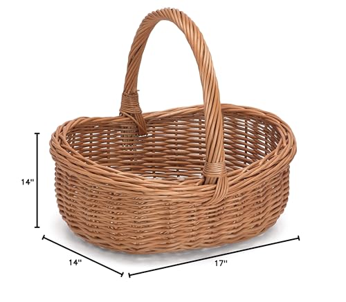 Prestige Wicker Willow Basket with Handle, Natural, 43x36x35 cm
