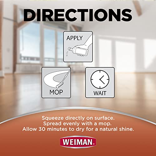Weiman Wood Floor Polish and Restorer 32 Oz 3PC Bundle - High-Traffic Hardwood Floor, Natural Shine, Removes Scratches, Leaves Protective Layer