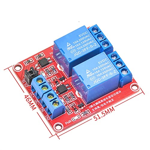 ILAME 1 2 4 6 8 Channel Relay Module DC 5V 12V 24V Board Shield with Optocoupler/High and Low Level Trigger for arduino Raspberry Pi (Color : 24V, Size : 2 Channel)