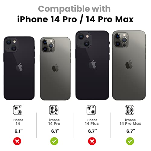Tensea for iPhone 14 Pro/iPhone 14 Pro Max Camera Lens Protector Bling, Protection Camera Cover Tempered Glass Screen Protector Diamond Metal Individual Ring for 14Pro 6.1" / 14 ProMax 6.7 inch 2022