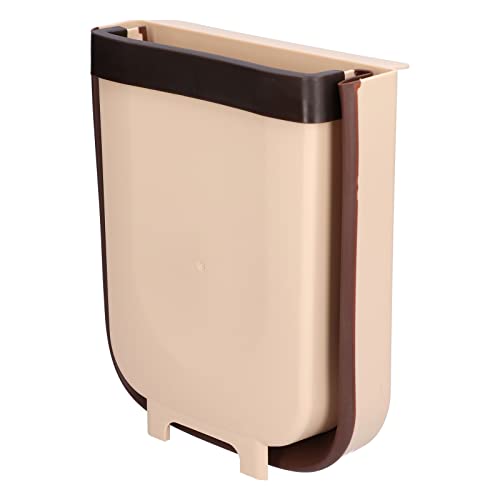 Horoper Hanging Trash Can, Foldable Garbage Can, Waterproof Multifunctional Countertop Hanging Kitchen Trash Can for Home Kitchen Bathroom(Coffee)