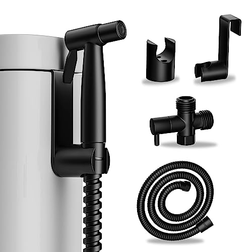 Handheld Bidet Sprayer for Toilet, FES Stainless Steel Adjustable Pressure Control Bidet Faucet Diaper Sprayer Set with Hose Attachment Easy Install for Kitchen and Toilet Cleaning