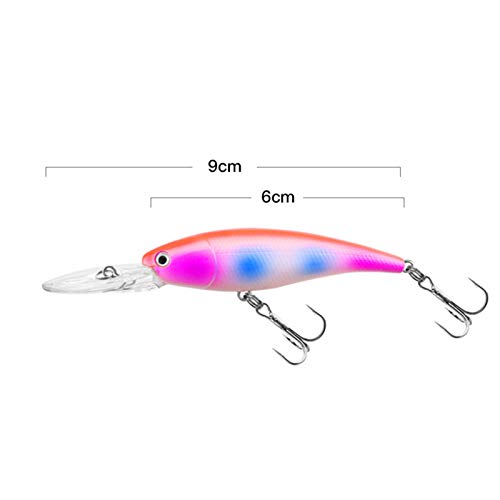 Fake Fishing Baits, 9cm Faux Bionic Lure Fake Bait with Sharp Hooks Fishhook Fishing Gear Accessory - 3