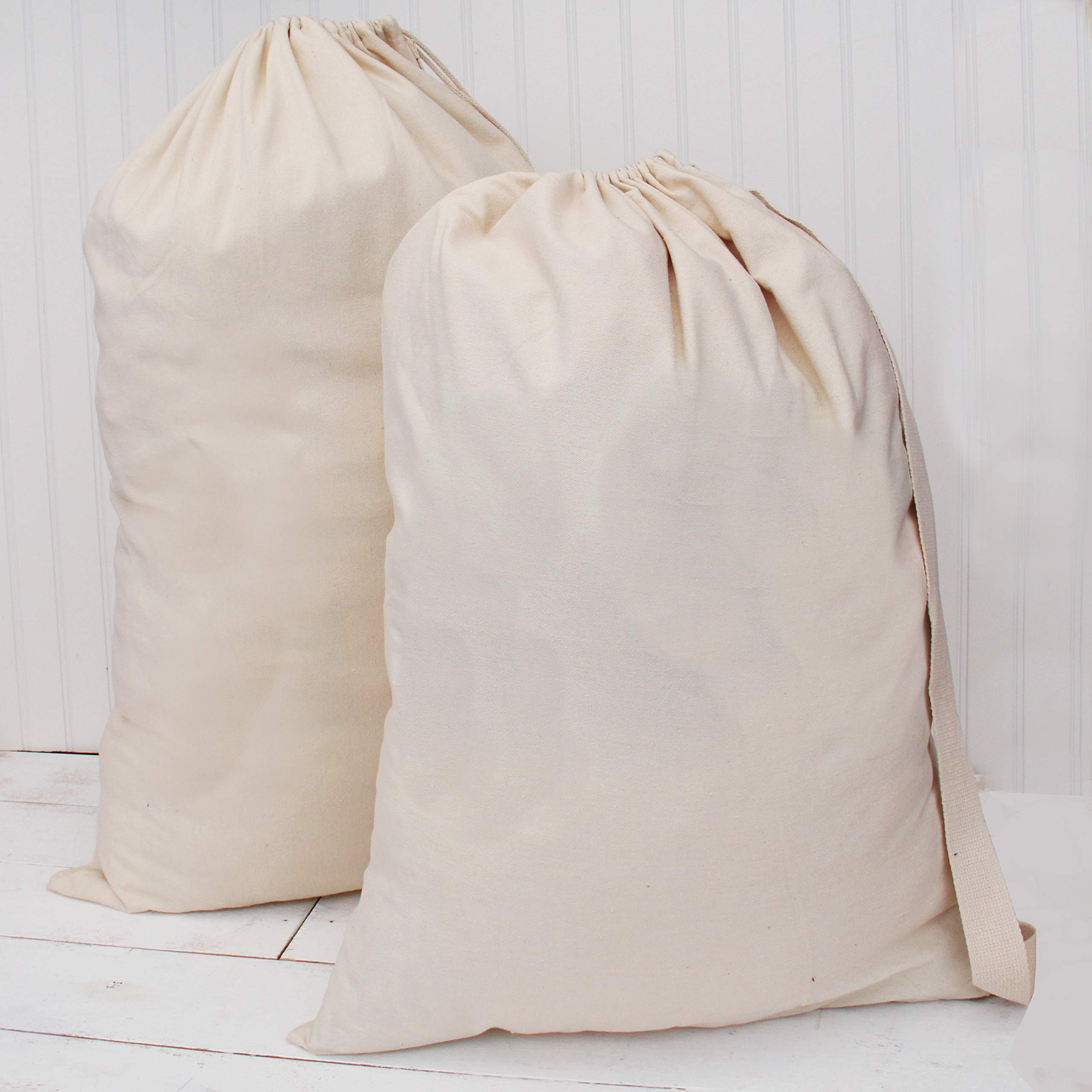Personalized Laundry Bag Duffle Bag Jumbo Spacious 25โX35โ Drawstring 100% Sturdy Cotton Canvas with Strap for College Students Dorm Room Clothes Hamper Storage Washer | Personalized w/Pressed Vinyl