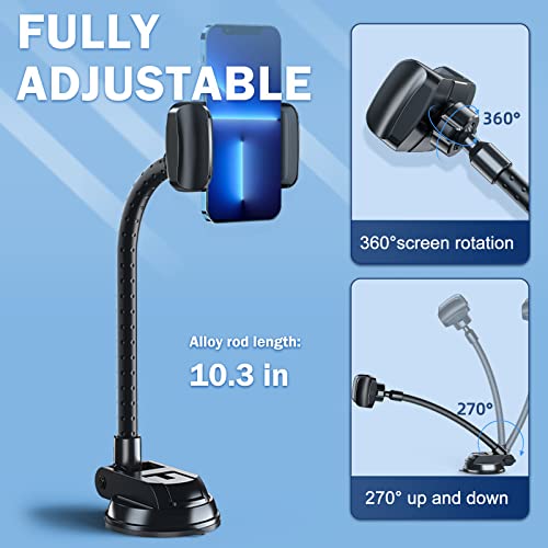 Wall Phone Holder,xuenair Mirror Phone Holder Mount Stand,Reusable Suction Cup Phone Holder for Bathroom Wall Kitchen Car Compatible with All Phones for Tiktok YouTube Make Up