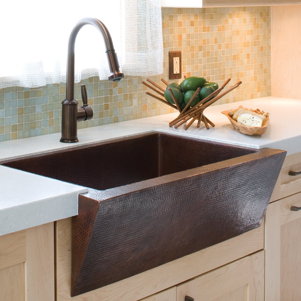 Native Trails CPK290 Zuma Apron-Front Kitchen Sink, 33" x 22", Antique Copper