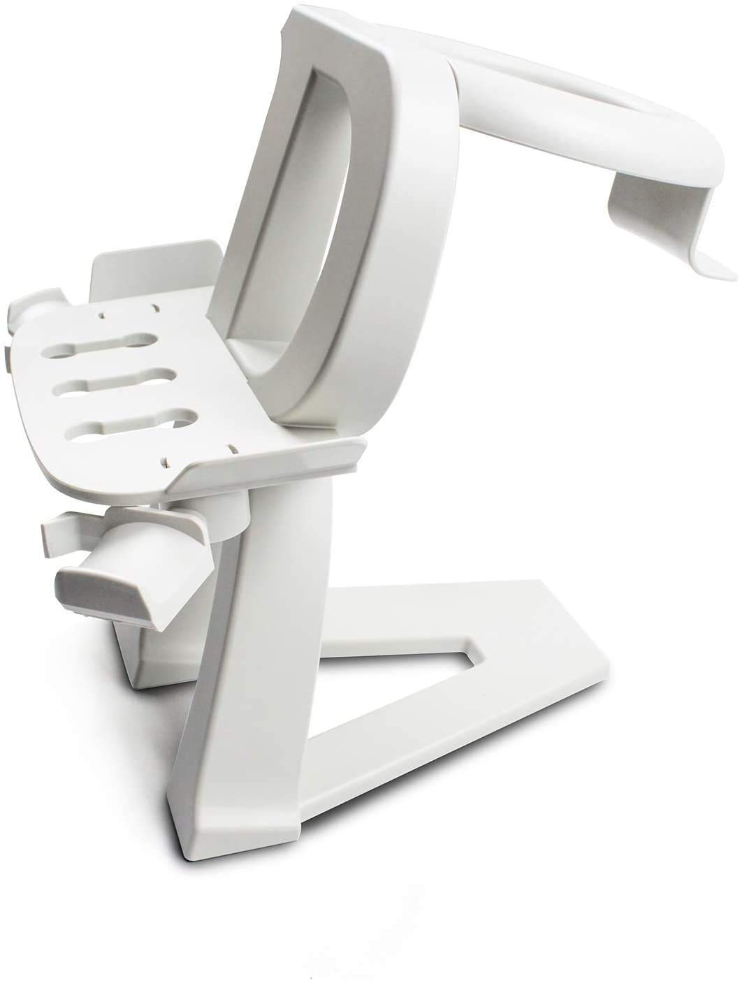 VR Headset Stand and Controller Holder for Quest 2/Rift S/HTC Vive/Vive Pro/Elite/Valve Index/HP Reverb G2, Controller Holder for Touch/Valve Knuckles/Vive (White)