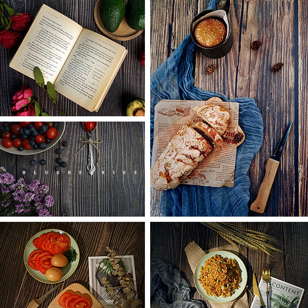 Food Photography Backdrops with Stand | 7PCS 14Patterns 22x34in | Product Photography Background Paper | Table Photography Backdrops