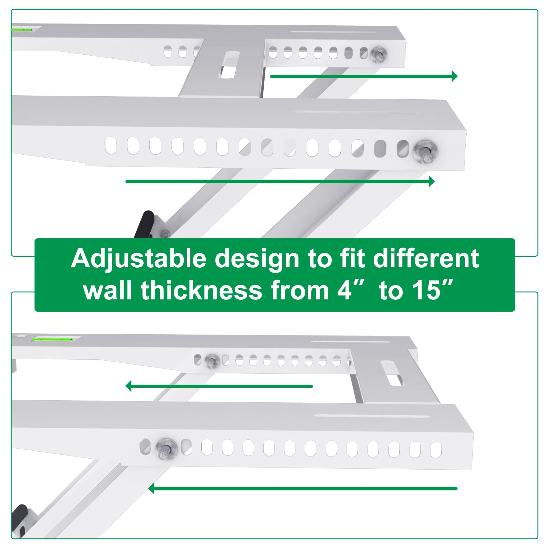 Forestchill Window Air Conditioner Bracket, Heavy Duty Window AC Support Bracket with 2 Arms, Universal Fit 5,000 to 22,000 BTU A/C Units, Up to 200 lbs